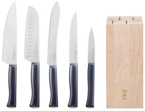 Opinel Blok s noži Intempora, 5ks (kuchařský, Santoku, na chléb, na zeleninu, porcovací, 002404