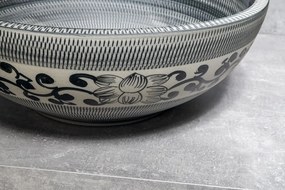 Sapho PRIORI keramické umyvadlo na desku O 41 cm modrá se vzorem PI036