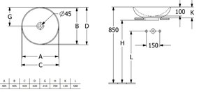 Villeroy & Boch 4A460001 - Umyvadlo na desku LOOP&FRIENDS pr.42 cm keramika/bílá