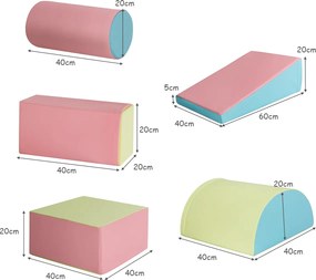 Costway 5 ks. Schaumstoffbausteine Riesenbausteine zum Toben und Klettern für
