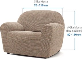 Super strečové potahy NIAGARA oříšková křeslo (š. 70 - 110 cm)