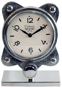 Stolní kovové stříbrné hodiny - 19cm