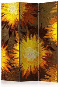 Paraván Sunflower dance Dekorhome 135x172 cm (3-dílný)