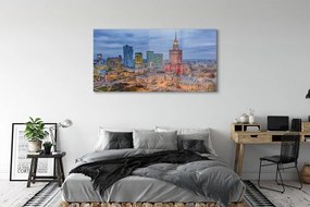 akrylový obraz Warsaw Panorama západu slunce 140x70 cm