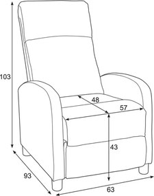 Polohovací křeslo hnědé TV-W3397 BR2