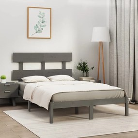 Rám postele šedý masivní dřevo 200 x 200 cm 3104695