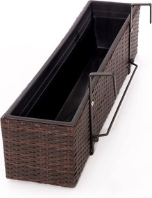 Truhlík BALKONI, polyratan, šířka 80 cm, hnědá
