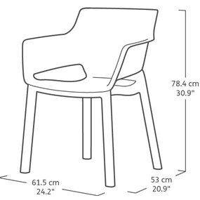 Tmavě šedá plastová zahradní židle Elisa – Keter