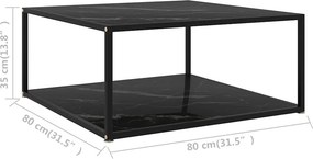 Konferenční stolek černý 80 x 80 x 35 cm tvrzené sklo 322895