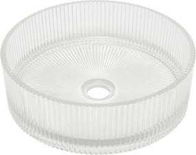 Umyvadlo na desku SAT Purity 36x36 cm čirá bez otvoru pro baterii, bez přepadu SATGLA3636PT