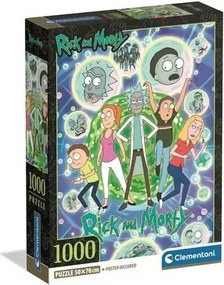 CLEMENTONI Puzzle Rick  Morty: Multivesmírná koláž / 1000 dílků / od 1