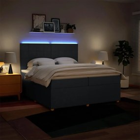 Box spring postel s matrací modrá 200x200 cm textil 3294469