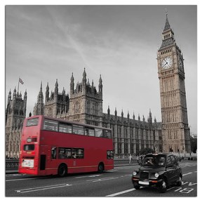 Obraz na plátně - Autobus v Londýně - čtverec 331ČA (80x80 cm)