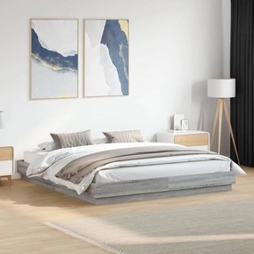 Rám postele šedý sonoma 180 x 200 cm kompozitní dřevo 3209840