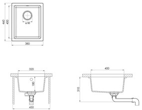 vidaXL Marketos Kuchyňský dřez s přepadem bílý žula