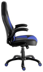 Herní židle A-RACER Q18 –⁠ PU kůže, černá/modrá