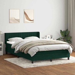 Box spring postel s matrací tmavě zelená 160x220 cm samet 3318330