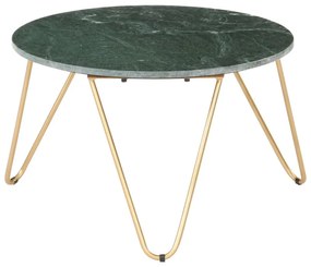 Konferenční stolek zelený 65x65x42cm pravý kámen mramorový vzor,  286447 HangarStore.cz