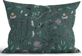 MK Lůžkoviny Bavlněný povlak na polštář Renforcé 40 x 60 cm - Herbář tmavě zelený