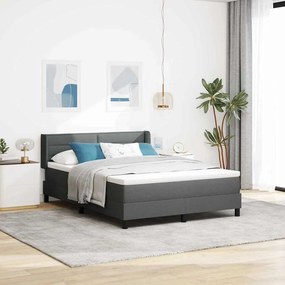 Postel s boxspringem s čelo Tmavě šedá 200 x 140 cm textil 3341042