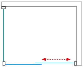 Roth Obdélníkový sprchový kout PXD2N+PXBN - bez vaničky Varianta: šířka dveří: 150 cm, šířka pevné stěny: 80 cm, orientace: Uni - (PXD2N/1500_PXBN/800_br_tr), Barva profilů a typ výplně: profily: brillant, výplň: transparent