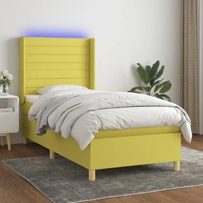 vidaXL Box spring postel s matrací a LED 100x200 cm textil [3138934] Barva: Černá