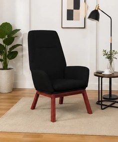 relaxační křeslo, odpočinkové, masivní kaučukovník/kov/textil, 95x76x71 cm, nohy tmavé/černá, Dekorino KR20260083