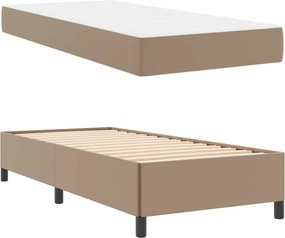 Rám postele s matrací Cappuccino 90 x 190 cm textil 3398978