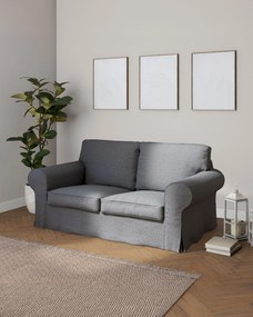 Potah na pohovku IKEA  Ektorp 2-místná, nerozkládací barva šedá látka pletený vzor