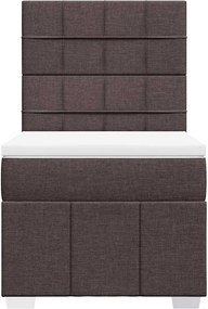 Box spring postel s matrací tmavě hnědá 90x200 cm textil 3293854