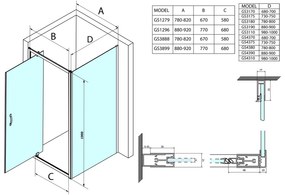 Gelco, SIGMA SIMPLY boční stěna, 750mm, čiré sklo, GS3175