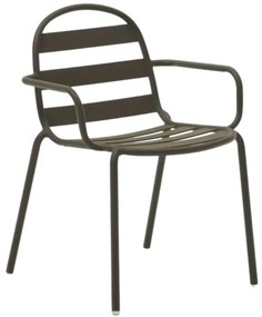 OnaDnes -20% Tmavě zelená kovová zahradní židle Kave Home Joncols