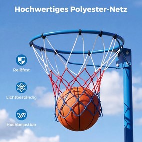Costway Sloupka na nohejbal Volně stojící basketbalový koš s výškově