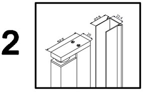 BPS-koupelny Čtvercový sprchový kout HYD-SK13A 80x80 černá/transparent - bez vaničky
