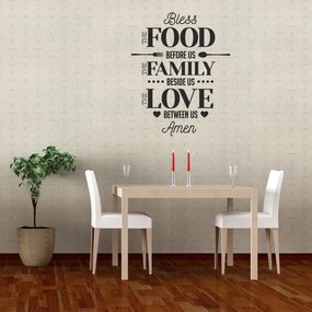 Samolepka na zeď - The bless food nápis (48x60 cm) - PopyDesign