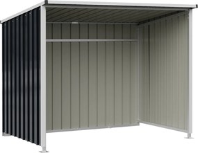 Costway Kovová kůlna na nářadí s výztužnými příčkami 2,5 m² – 204 × 120 × 159 cm