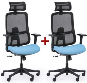 Kancelářská židle LYNX 1+1 ZDARMA, modrá