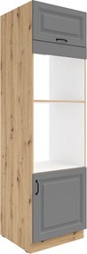 STILO ad | vysoká skříňka 60 DPM-210 2F na vestavnou troubu a mikrovlnku | 60 cm | UNI dvířka | artisan/šedá