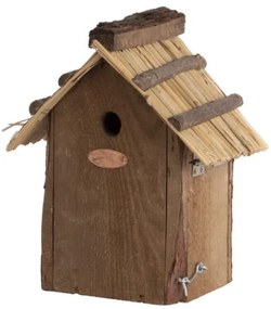 Dřevěná ptačí budka pro sýkoru modřinku, Esschert Design, slaměná střecha, přírodní