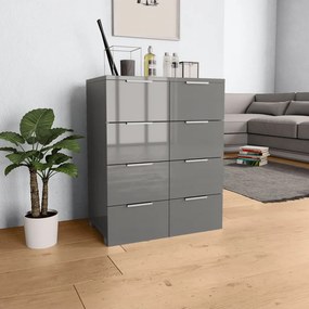 Příborník šedý s vysokým leskem 60x35x80 cm kompozitní dřevo 283714