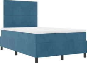 Postel s boxspringem s čelo Tmavě modrá 120 x 200 cm samet 3339828
