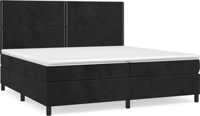 Box spring postel s matrací černá 200x200 cm samet 3142985