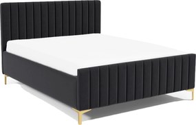 Eka Čalouněná postel SUTRA+ 120x200 cm Barva látky Trinity: Černá (Trinity 2316), Úložný prostor: S dřevěným rámem úložného prostoru