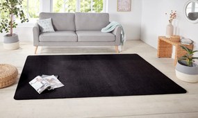 Hanse Home, Kusový koberec Nasty 102055 Schwarz, 200x300, černá, chodba / předsíň