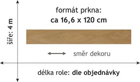 PVC bytové FORTEX 2041 dekor dřeva - šíře 4 m , Délka pasky: 4m