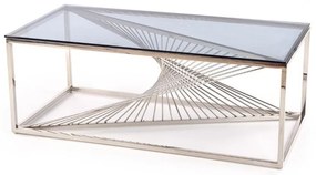 Konferenční stolek Infinity obdélníkový, čirá / stříbrná
