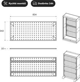 Deska na nářadí zadní černá, 834x342x10 mm: příslušenství k MEGAN