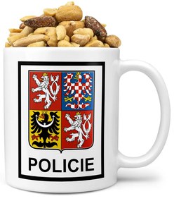 Hrnek Policejní erb (Náplň hrníčku: Směs slaných oříšků)