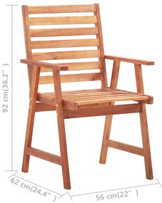 Zahradní jídelní židle 6 ks s poduškami masivní akáciové dřevo,  3078350