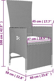 3dílná zahradní sedací souprava béžová polyratan a ocel 3157663